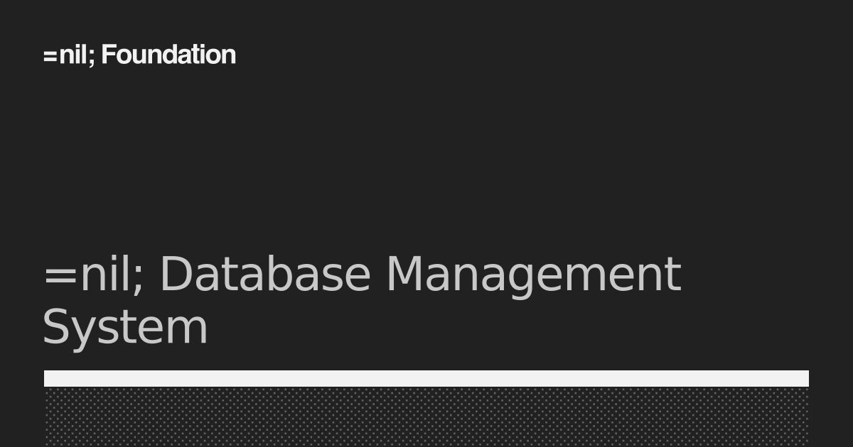 =nil; Database Management System